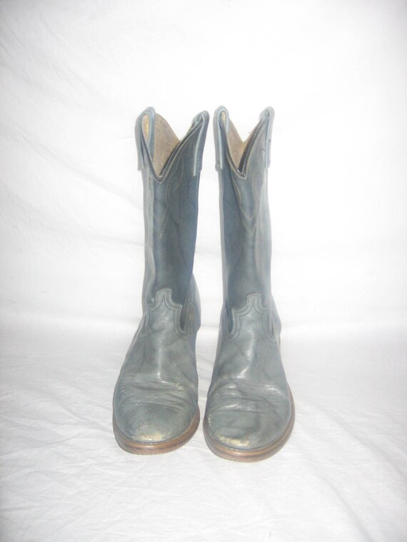 Vintage Semi Distressed Grey Dingo Stitch Inlay Weste… - Gem