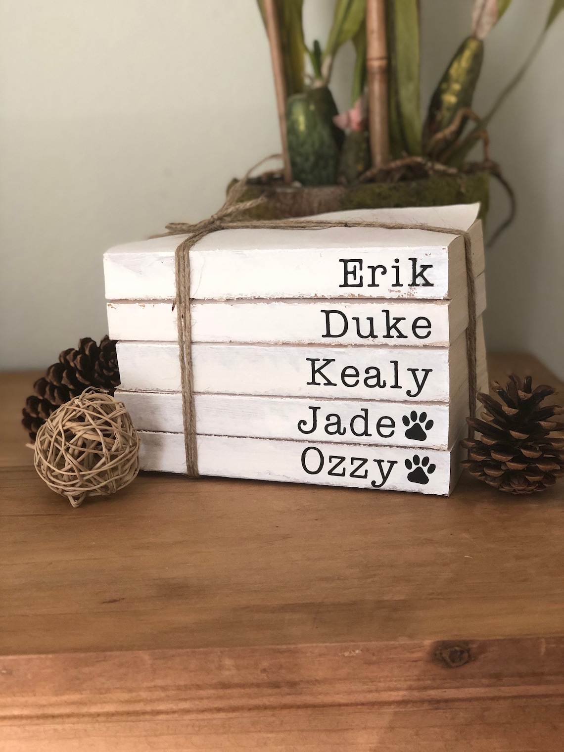 Stamped Books / Personalized Books / Stacked Books / Book - Etsy