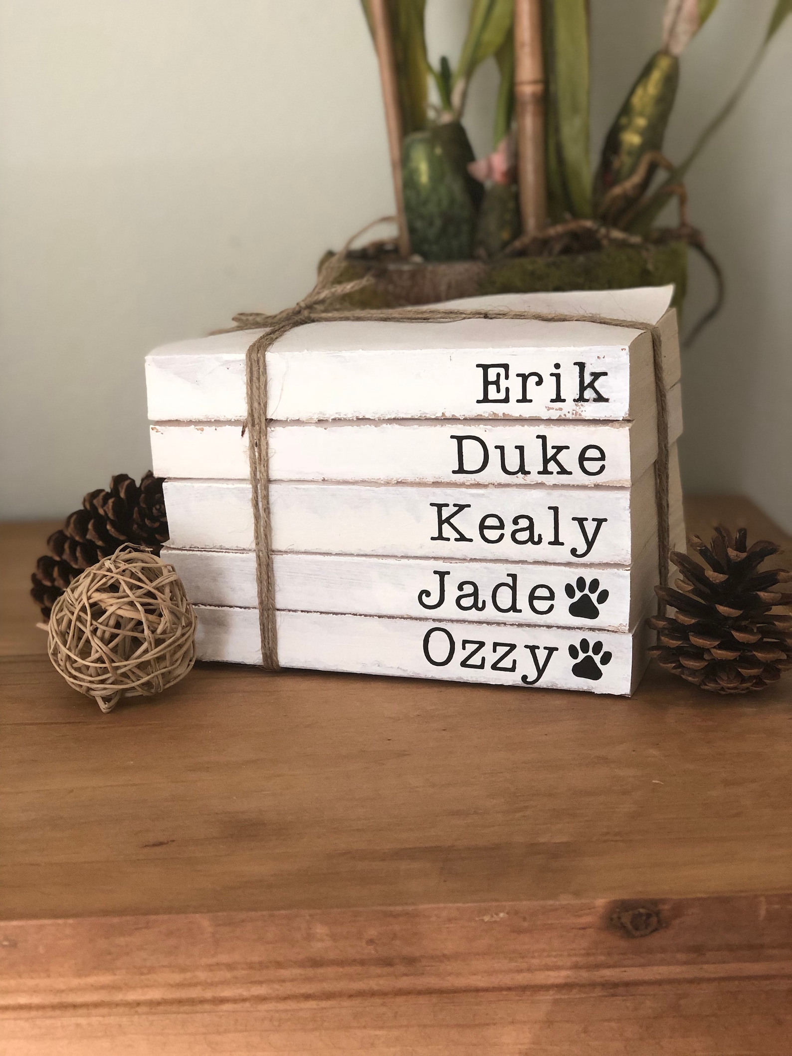 Stamped Books / Personalized Books / Stacked Books / Book - Etsy