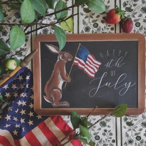 Patriotic Rabbit Slate {summer, Home Decor} - Etsy