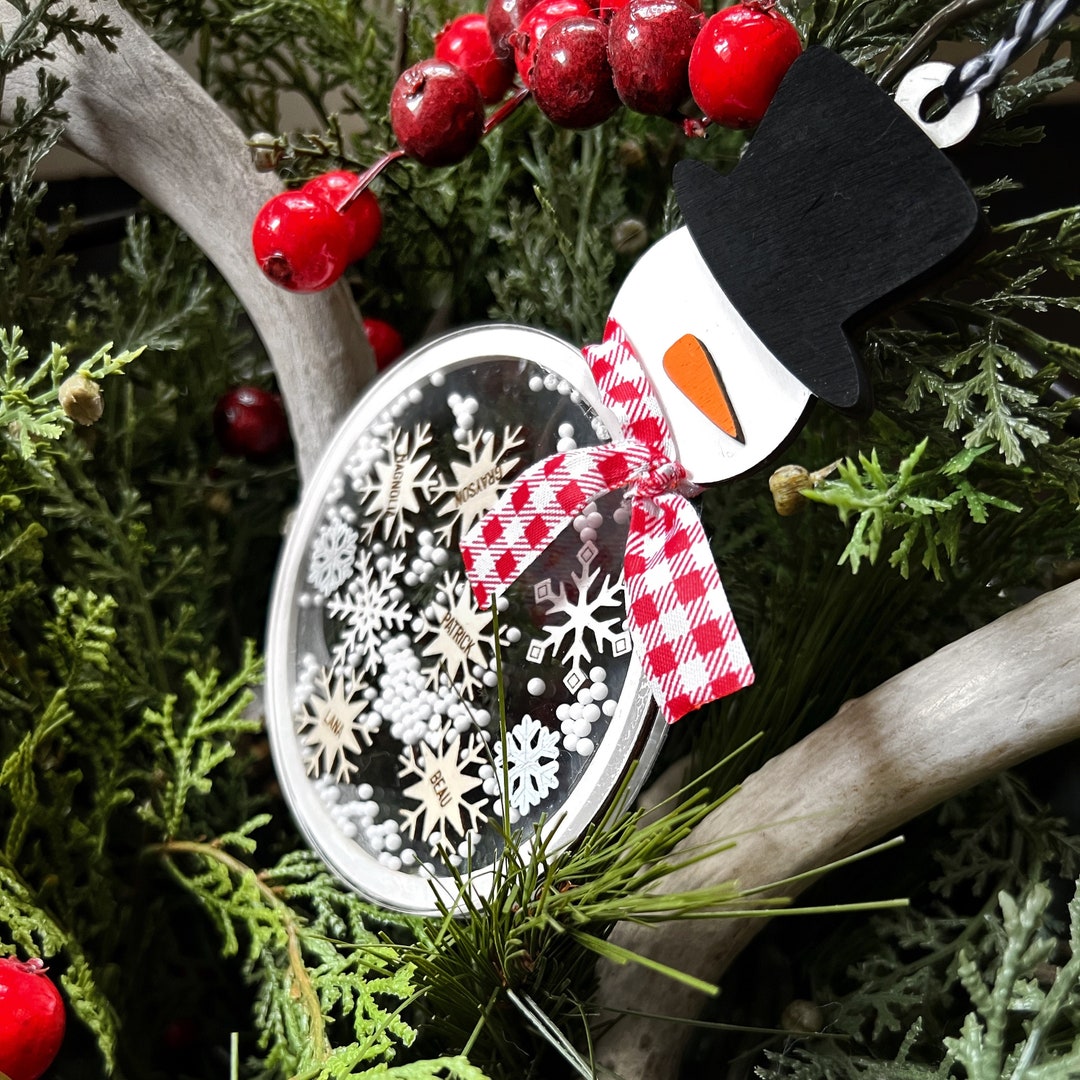 Personalized Snowman Ornament | Custom Snowman Ornament | Family Charm ...