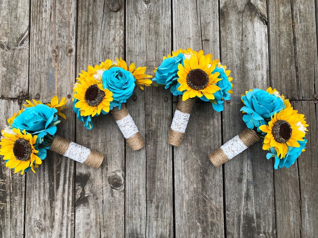 Sunflower Bouquet, Malibu Sunflower Bouquet, Turquoise Sunflower ...