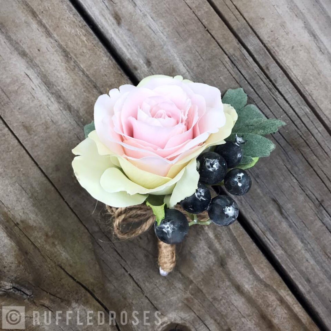 Boutonniere Blush Boutonniere Pink Rose Boutonniere Rose - Etsy