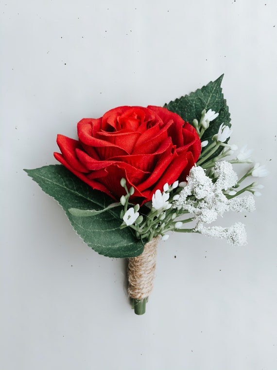 Red Spray Rose Boutonniere