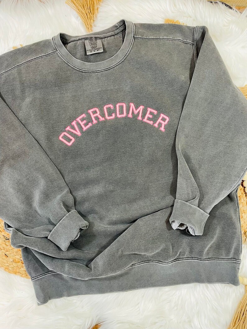 Overcomer Trendy Embroidered Graphic Sweatshirt Comfort Color - Etsy