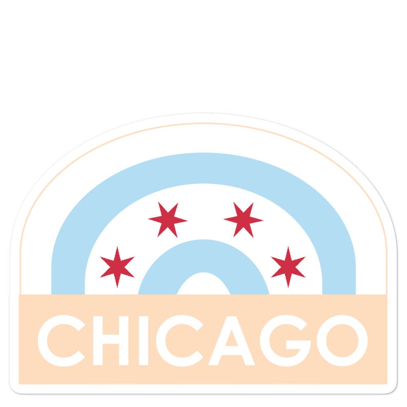 Chicago Sticker Chicago Flag Rainbow Sticker CHI Sticker - Etsy