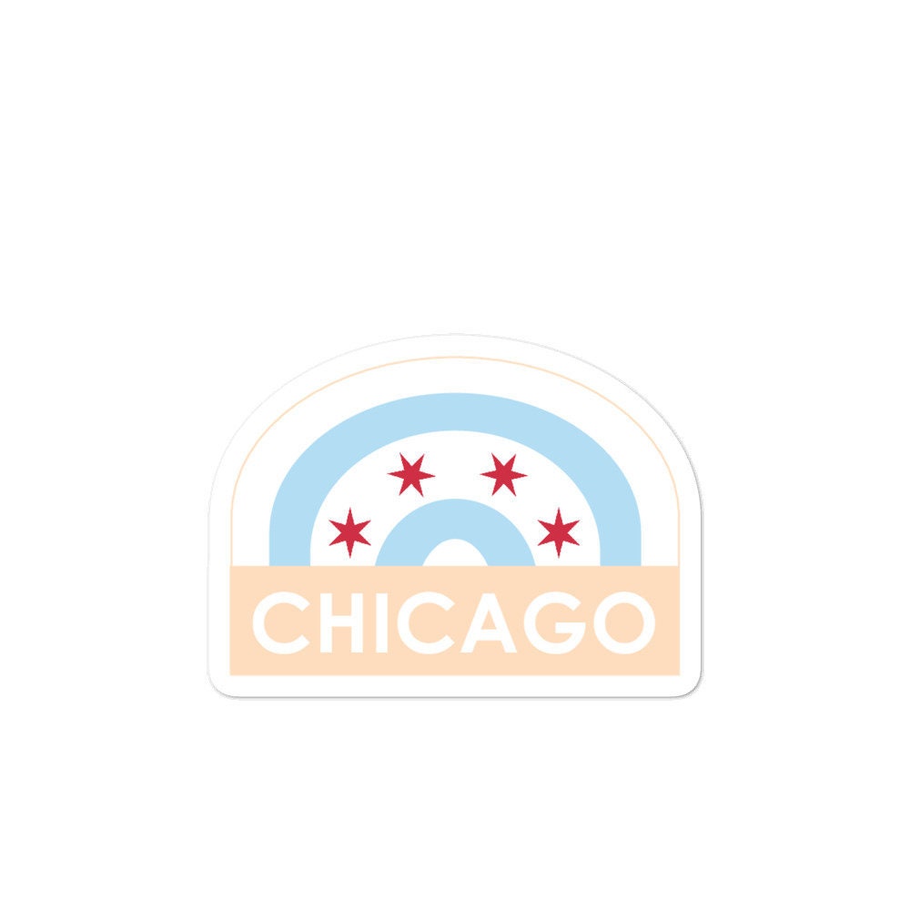 Chicago Sticker Chicago Flag Rainbow Sticker CHI Sticker | Etsy