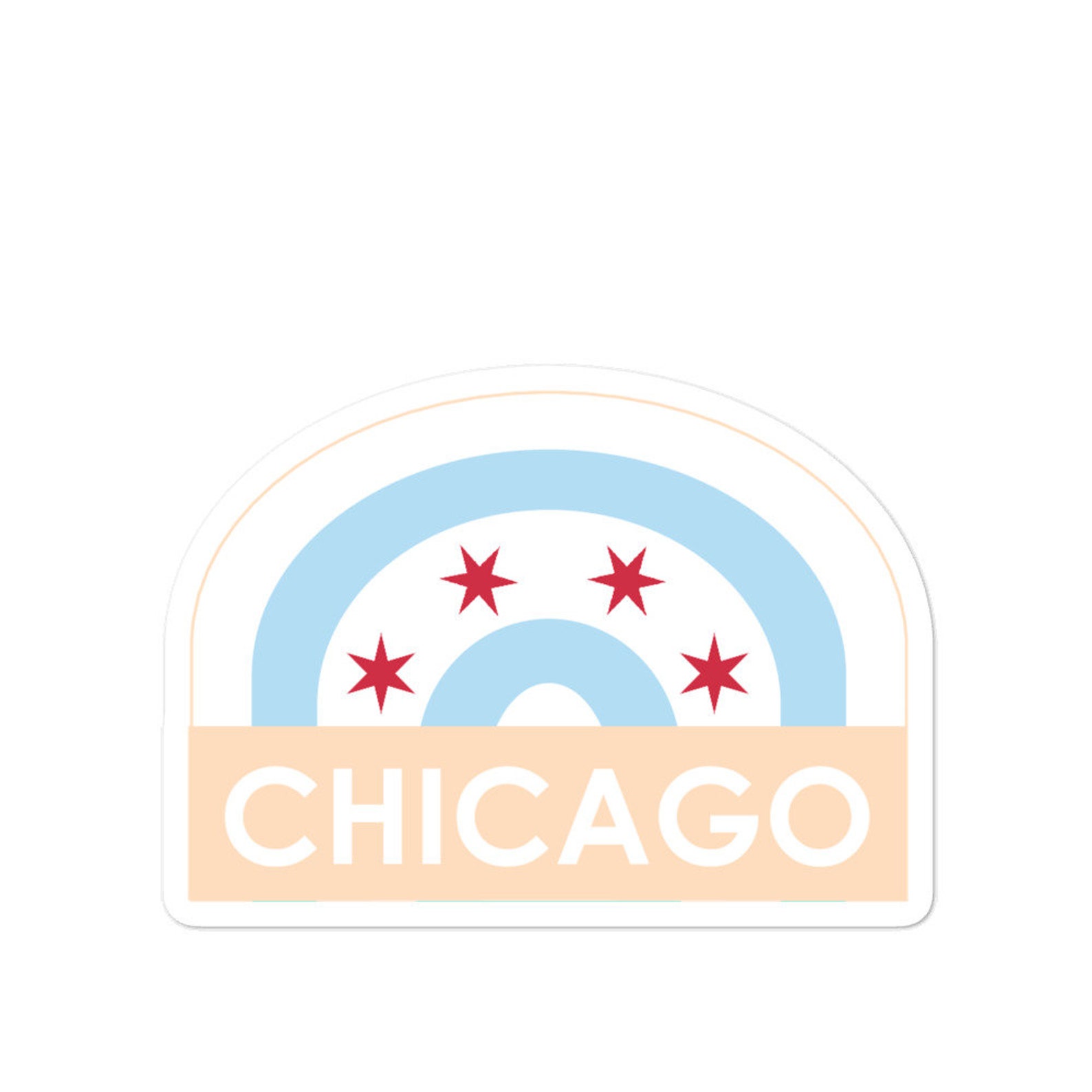 Chicago Sticker Chicago Flag Rainbow Sticker CHI Sticker - Etsy