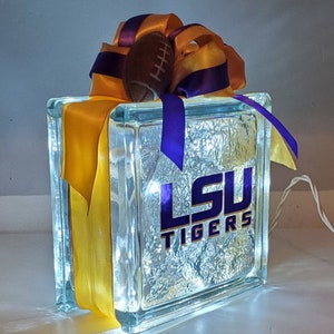LSU TIGERS Lighted Glass Block Nightlight and Decor (louisiana State ...