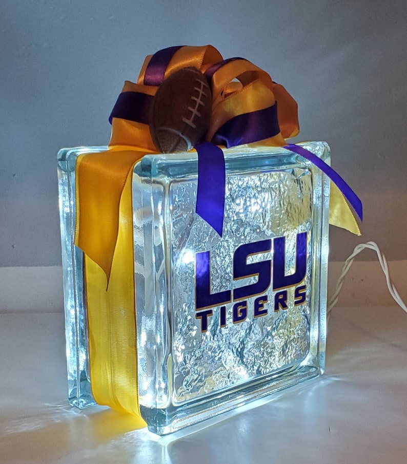 LSU TIGERS Lighted Glass Block Nightlight and Decor (louisiana State ...
