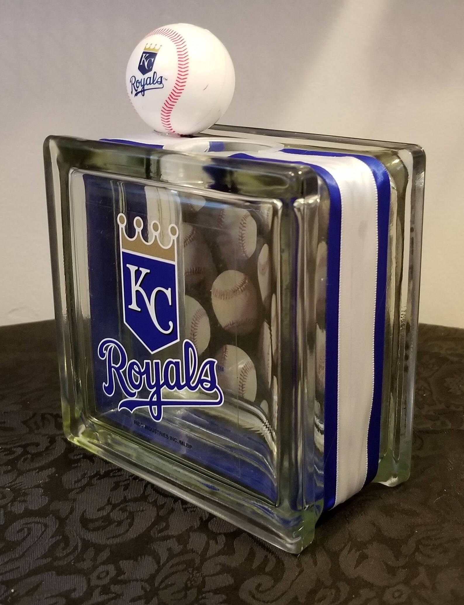 Glass Block Bank Kansas City Royals Glass Block Coin/piggy - Etsy