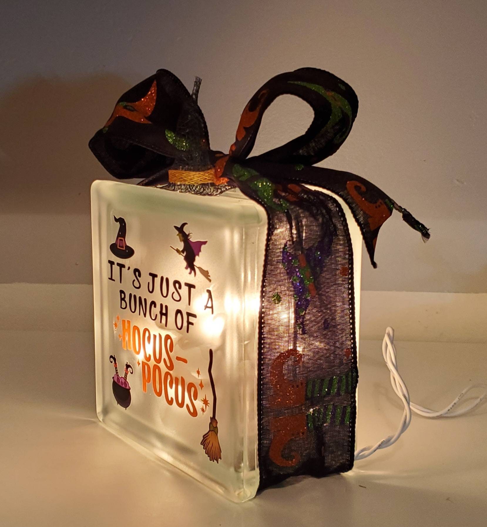 HALLOWEEN Lighted Glass Block | Hocus Pocus - Etsy