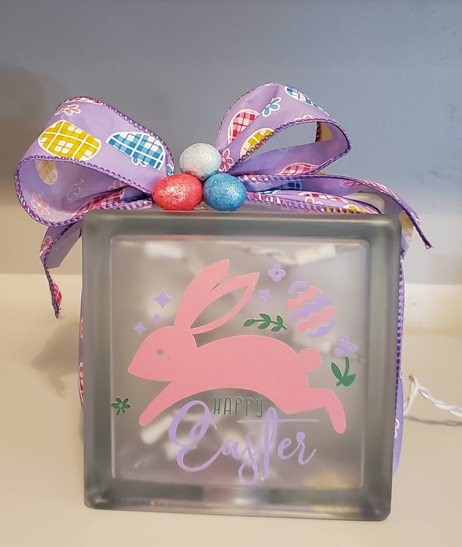 EASTER Lighted Glass Block - Etsy