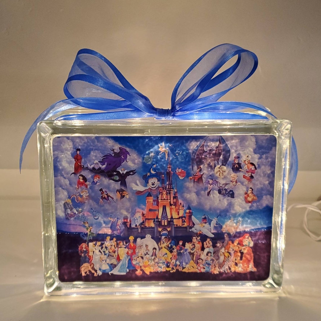Disney Characters Glass Block Light - Etsy