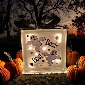 HALLOWEEN Lighted Glass Block - Etsy