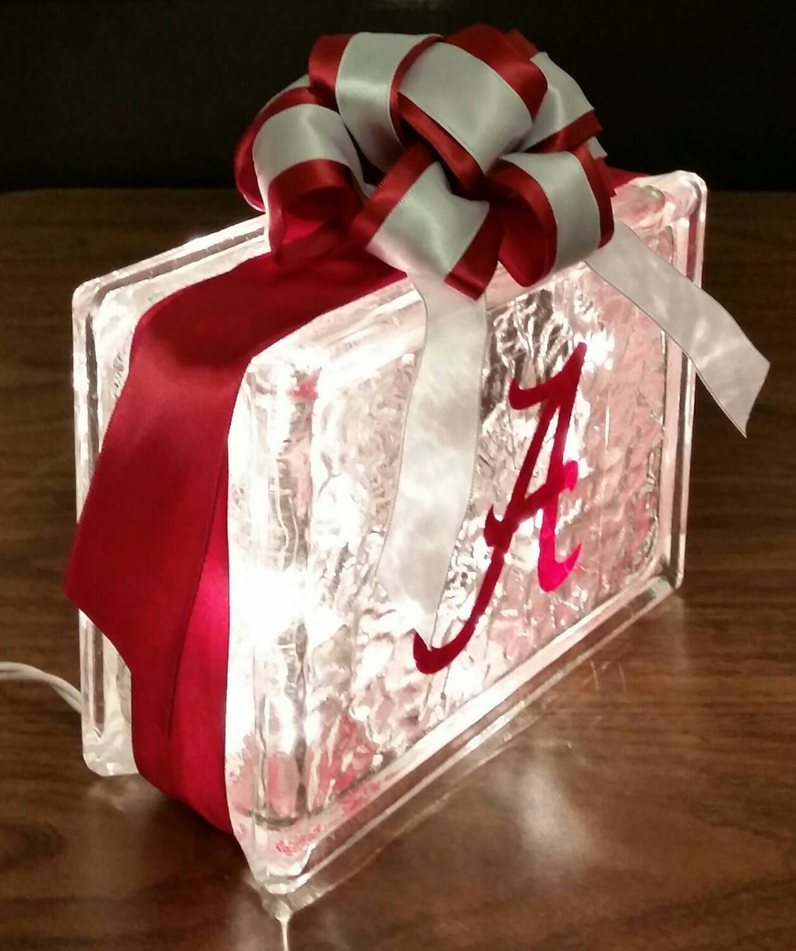 Alabama Crimson Tide Lighted Glass Block, NCAA Decor - Etsy