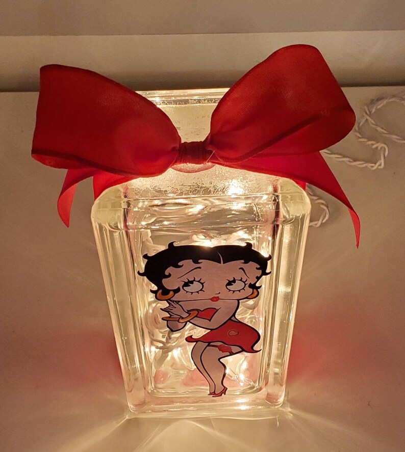 BETTY BOOP Lighted Glass Block Nightlight - Etsy