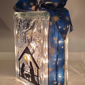 Nativity Scene | Lighted Glass Block - Etsy