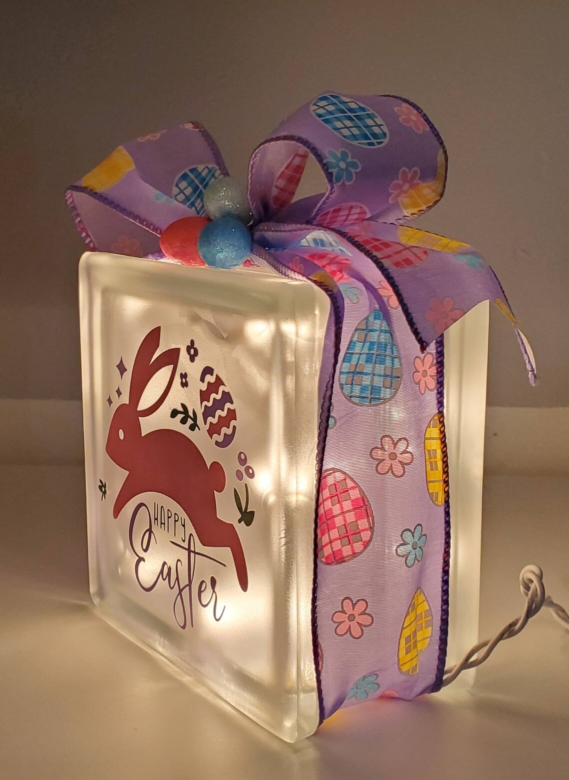 EASTER Lighted Glass Block - Etsy