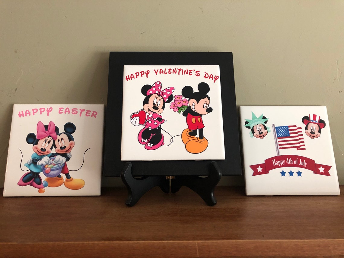 Disney Holiday Decor Ceramic Tile Sign Set | Etsy