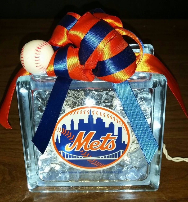 NEW YORK METS Baseball Team Lighted Glass Block Nightlight, Father's ...