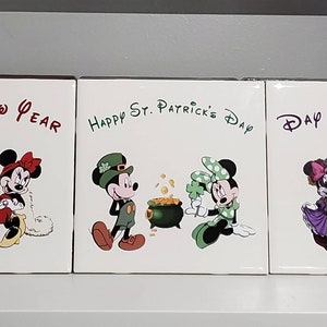 Disney Holiday Decor | Ceramic Tile Sign Set - Etsy