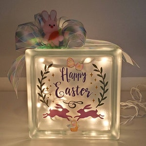 EASTER Lighted Glass Block - Etsy