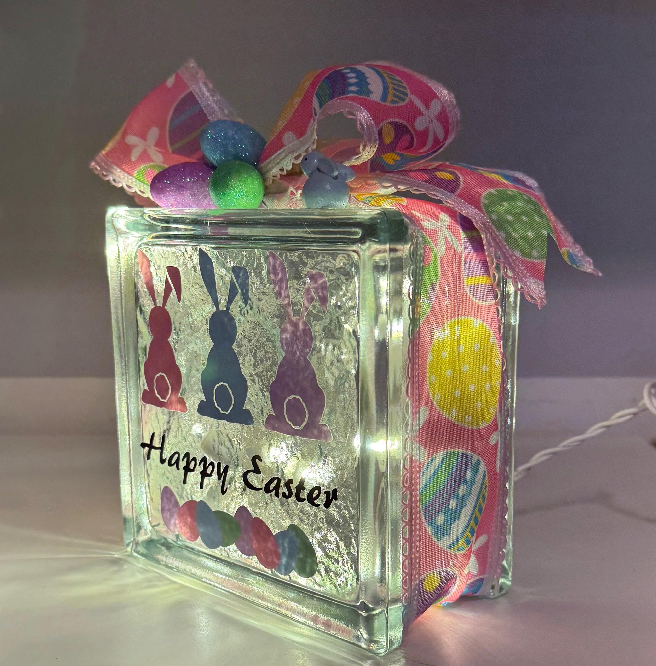 EASTER Lighted Glass Block - Etsy