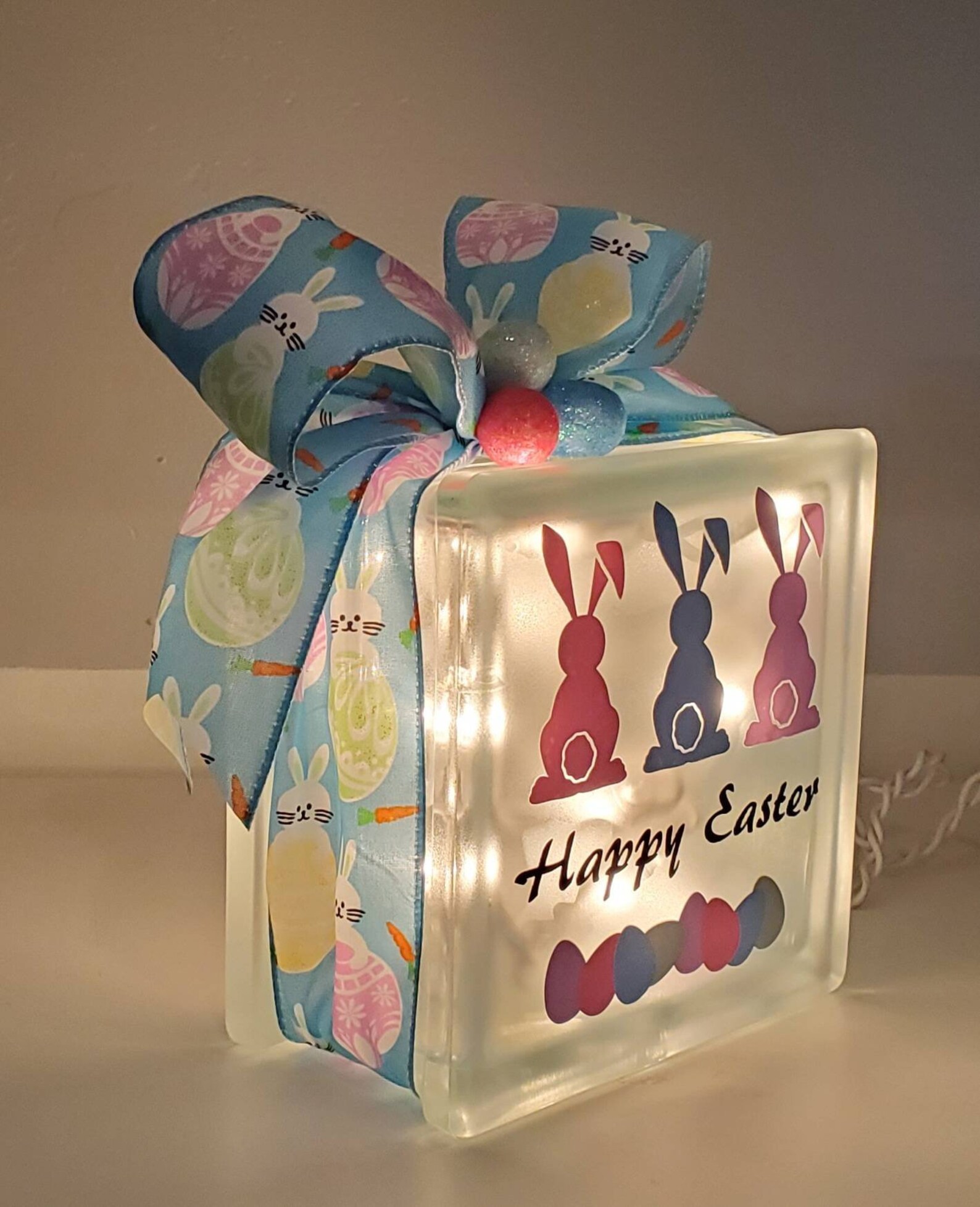 EASTER Lighted Glass Block - Etsy