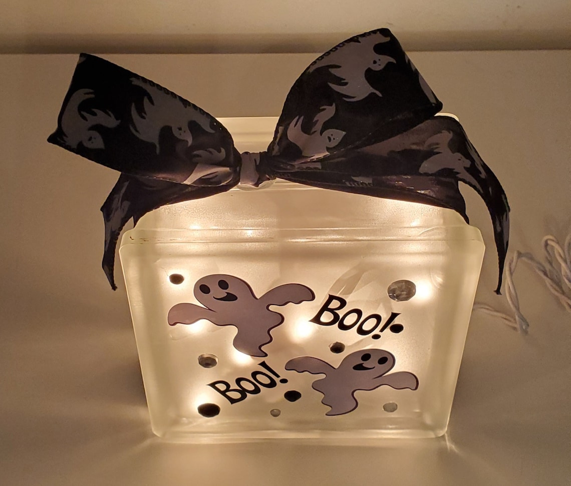 HALLOWEEN Lighted Glass Block - Etsy