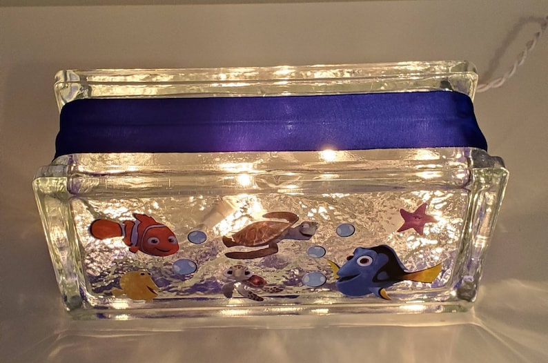Finding Nemo Lighted Glass Block Nightlight, Kids Room Decor - Etsy