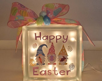 EASTER Lighted Glass Block | Etsy