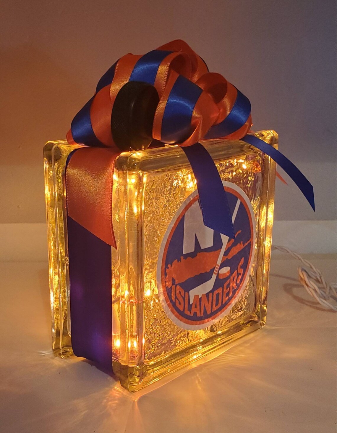 NEW YORK ISLANDERS Hockey Lighted Glass Block, Father's Day Gift - Etsy
