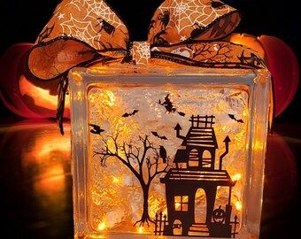 HALLOWEEN Lighted Glass Block | Hocus Pocus - Etsy