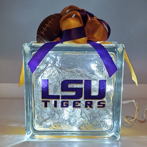LSU TIGERS Lighted Glass Block Nightlight and Decor (louisiana State ...