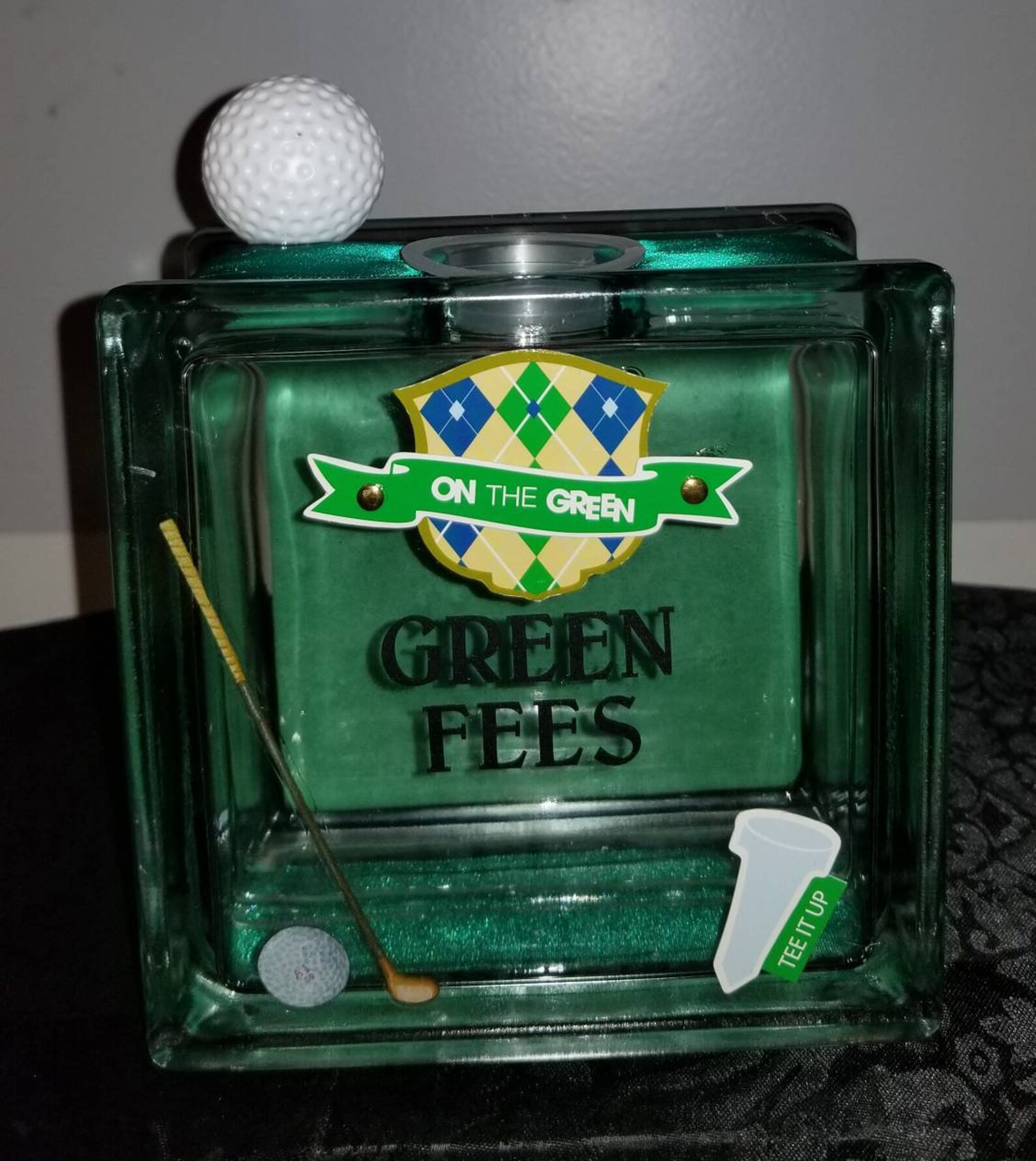 GOLF Theme Glass Block Bank | Etsy