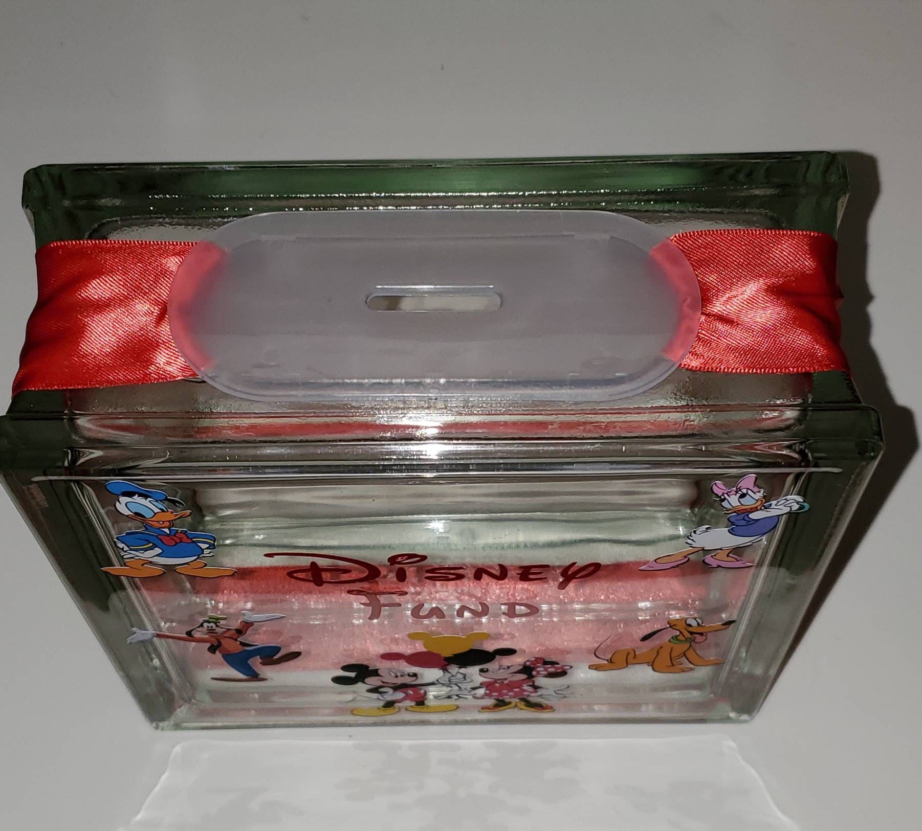 Disney Vacation Fund Glass Block Bank, Mickey and Minnie Travel Fund - Etsy