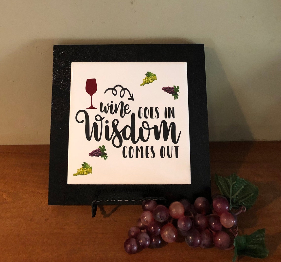 Wine Ceramic Tile Sign Wine Decor | Etsy