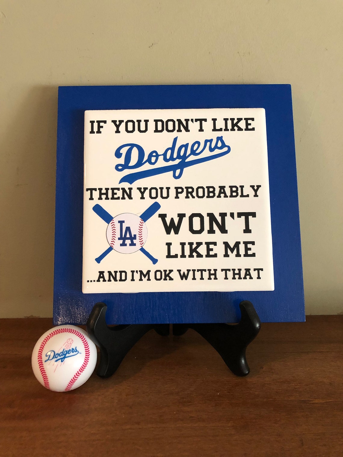 Los Angeles Dodgers Decor | Dodgers Ceramic Tile Sign, Father's Day ...
