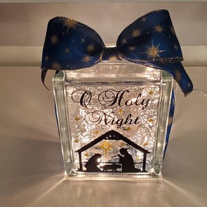 Nativity Scene | Lighted Glass Block - Etsy