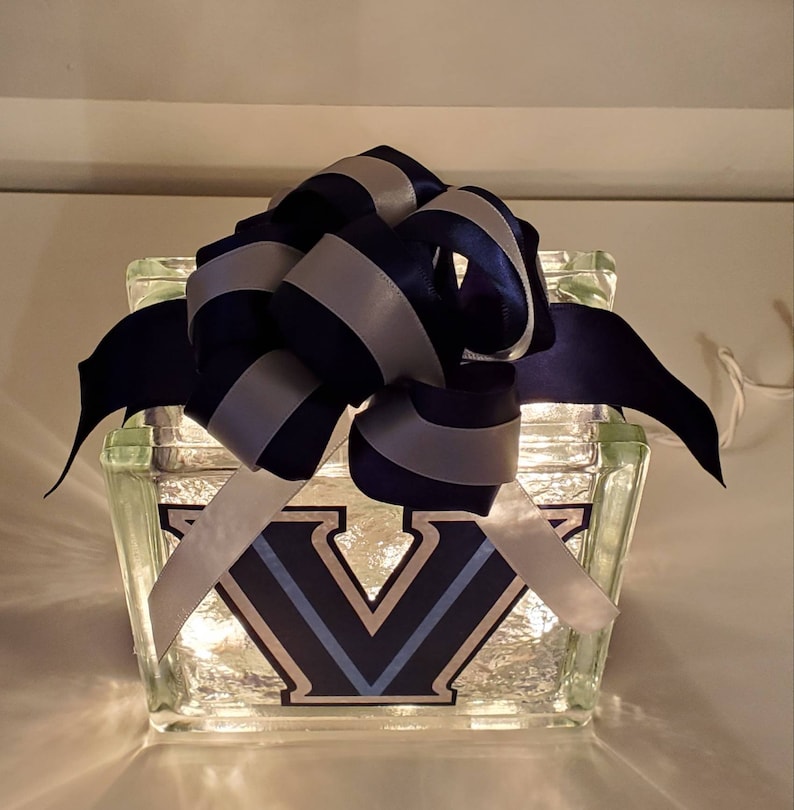 VILLANOVA University Wildcats Lighted Glass Block Nightlight and Decor ...