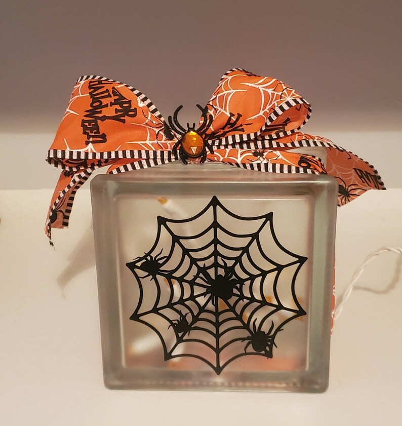 HALLOWEEN Lighted Glass Block - Etsy
