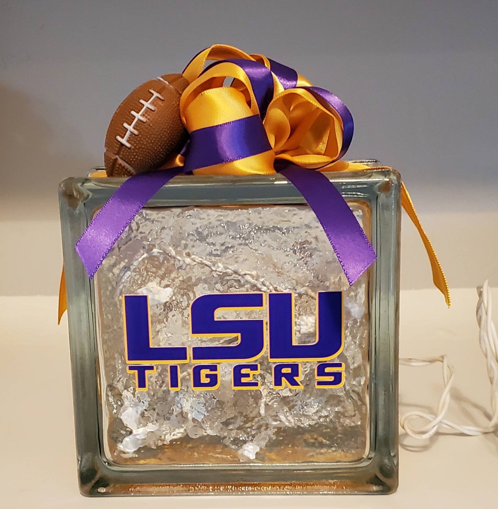 LSU TIGERS Lighted Glass Block Nightlight and Decor louisiana - Etsy