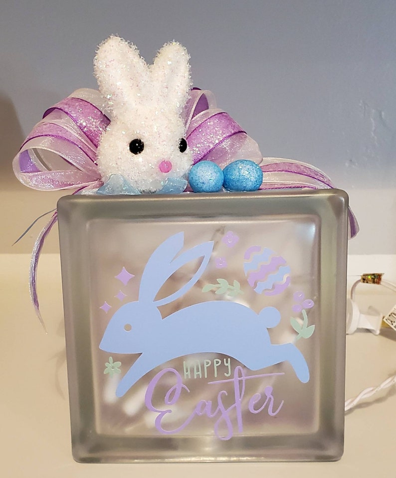 EASTER Lighted Glass Block | Etsy
