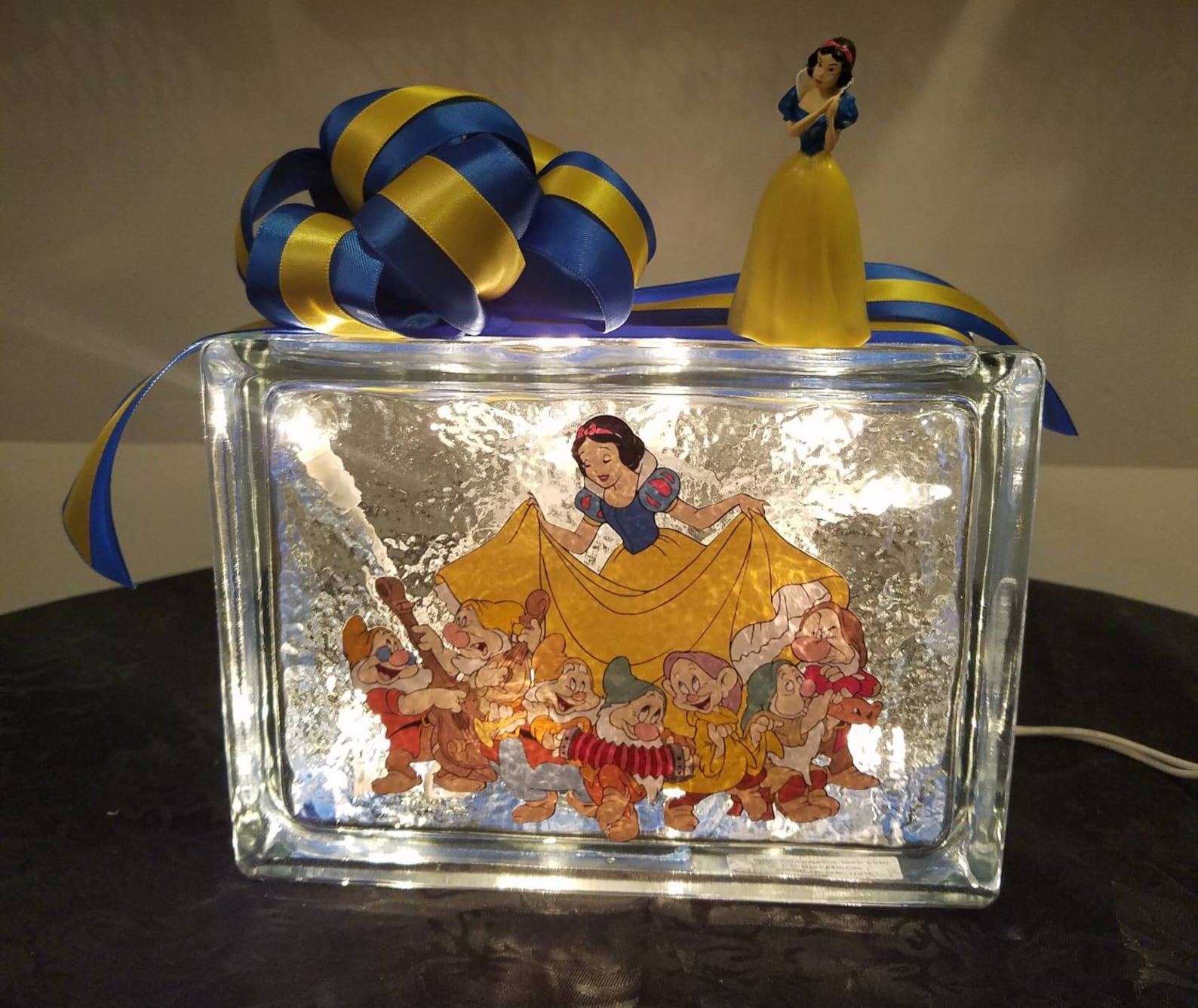 Kids Nightlight SNOW WHITE Lighted Glass Block Nightlight and - Etsy