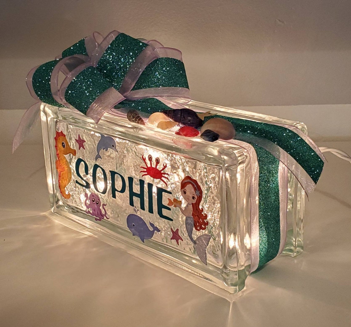 Baby Sea Animals Lighted Glass Block - Etsy