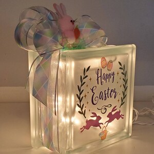EASTER Lighted Glass Block - Etsy