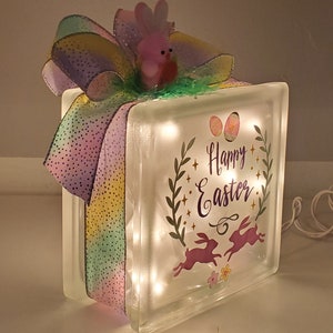 EASTER Lighted Glass Block - Etsy