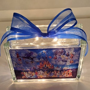 Disney Characters Glass Block Light - Etsy