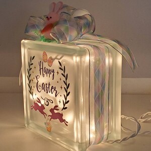 EASTER Lighted Glass Block - Etsy